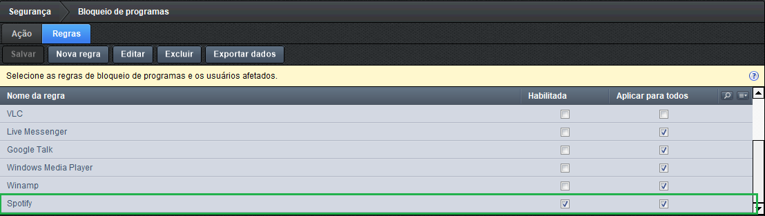 Como realizar o bloqueio de programas – NetEye Help